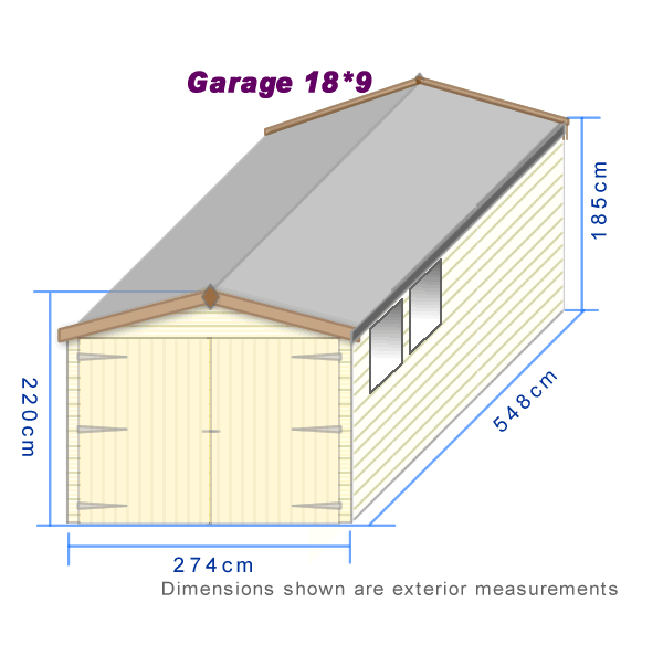 Forestcraft 18ft x 9ft Garage | Forestcraft, garden sheds, log cabins ...